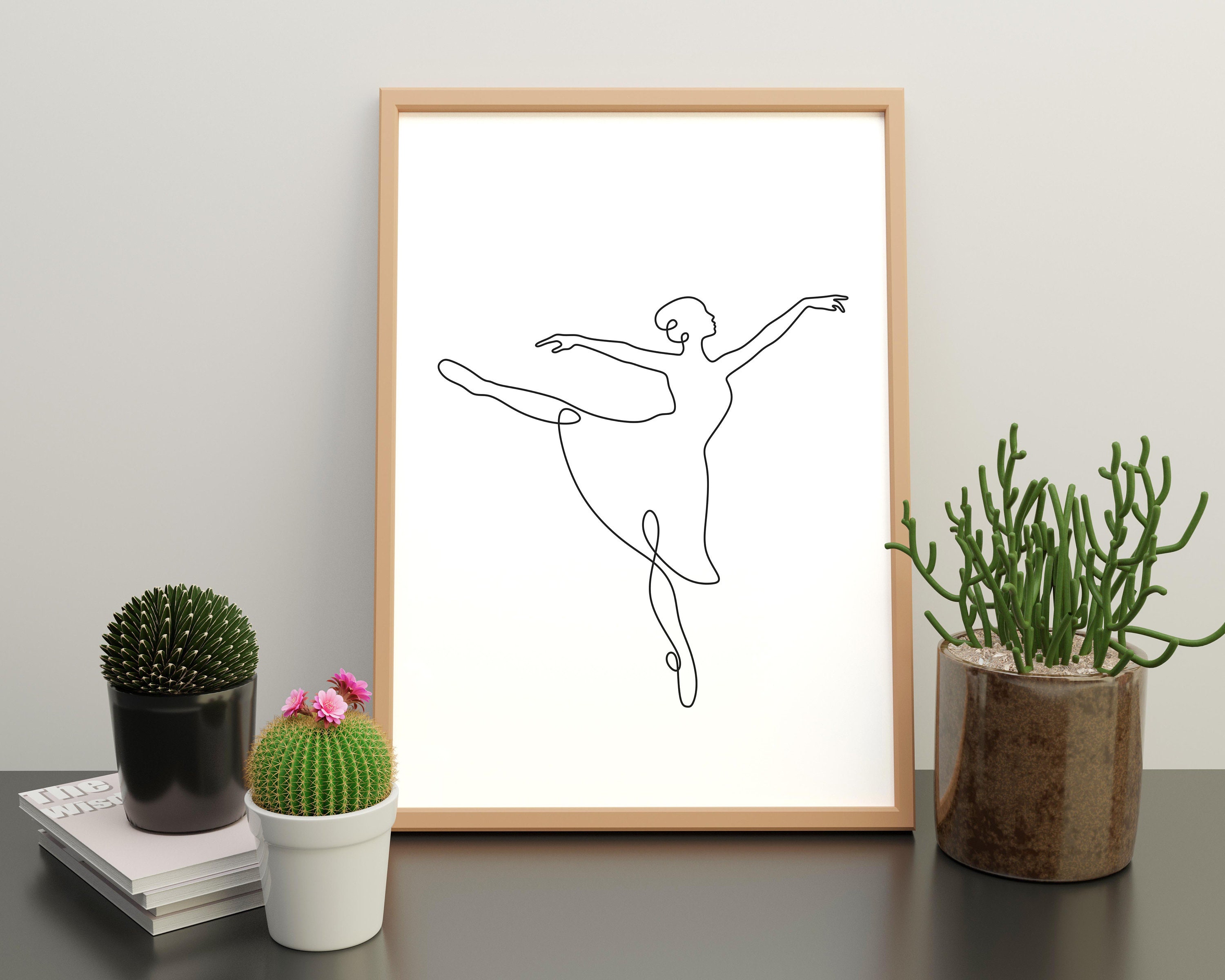 Abstract Ballet Dancer One Line, Ballerina Line Art Drawing, DIGITAL ...