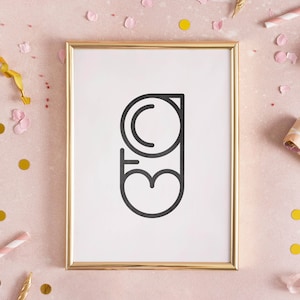 Custom Name Logo Geometric Line Art Design DIGITAL FILES | Etsy