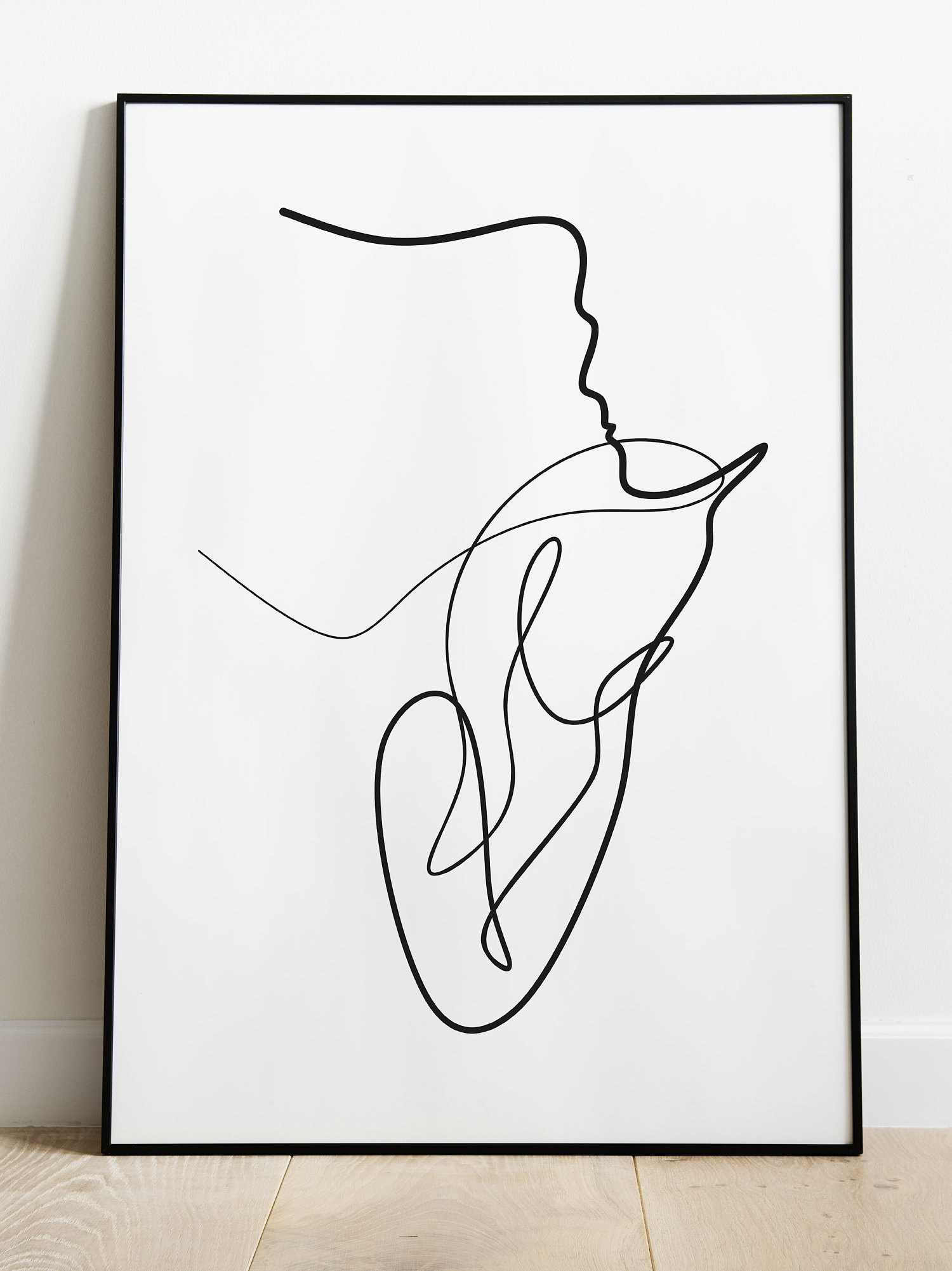 Abstract Couple Embrace Line Art Print, One Single Line, Minimalist ...