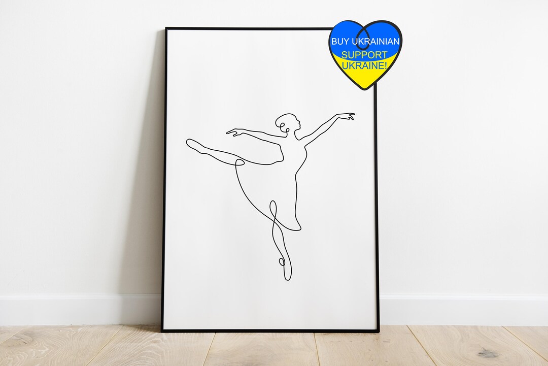 Abstract Ballet Dancer One Line, Ballerina Line Art Drawing, DIGITAL ...