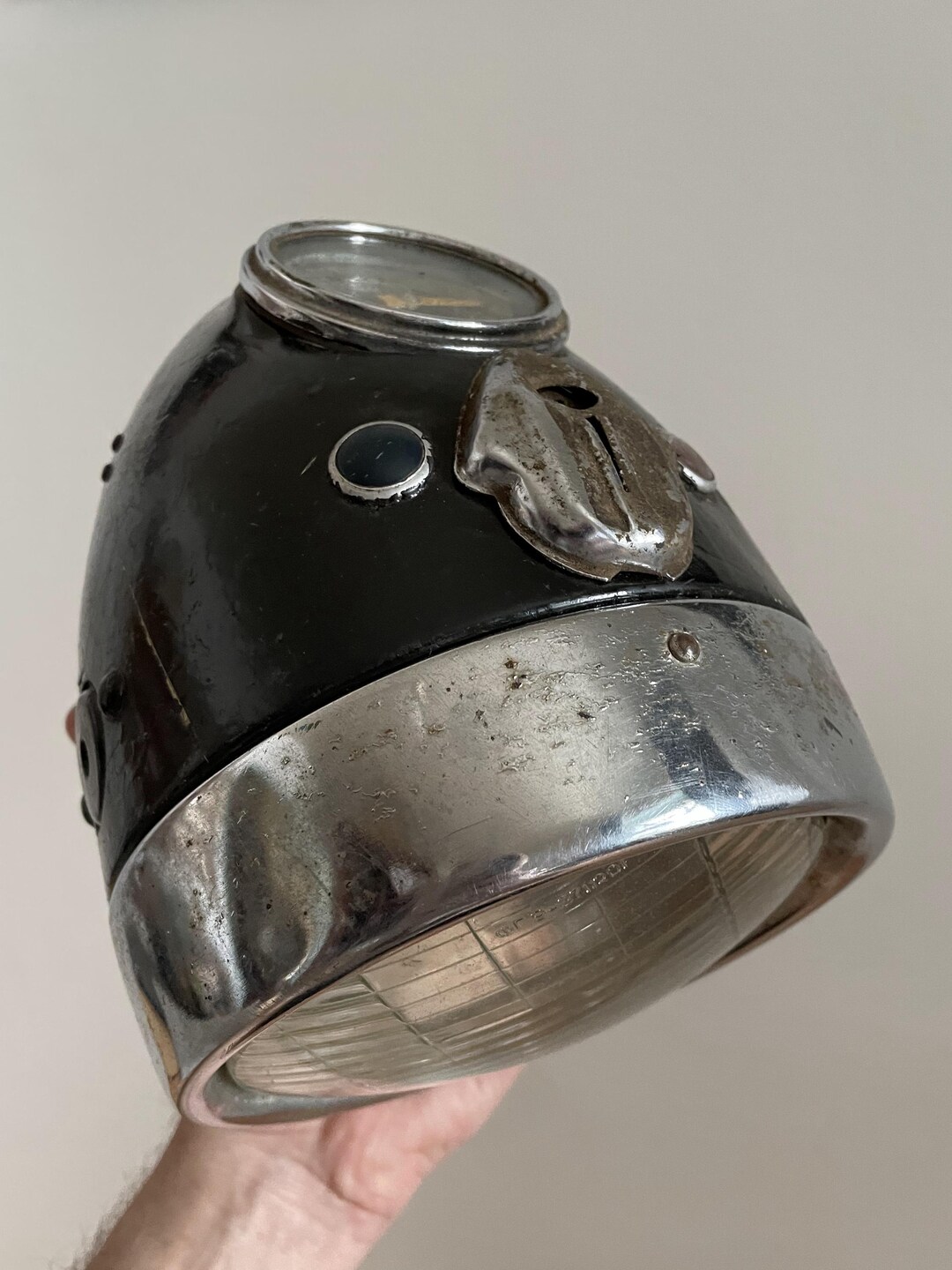 Vintage Headlight With Speedometer and Ignition Key, Rare Old ...