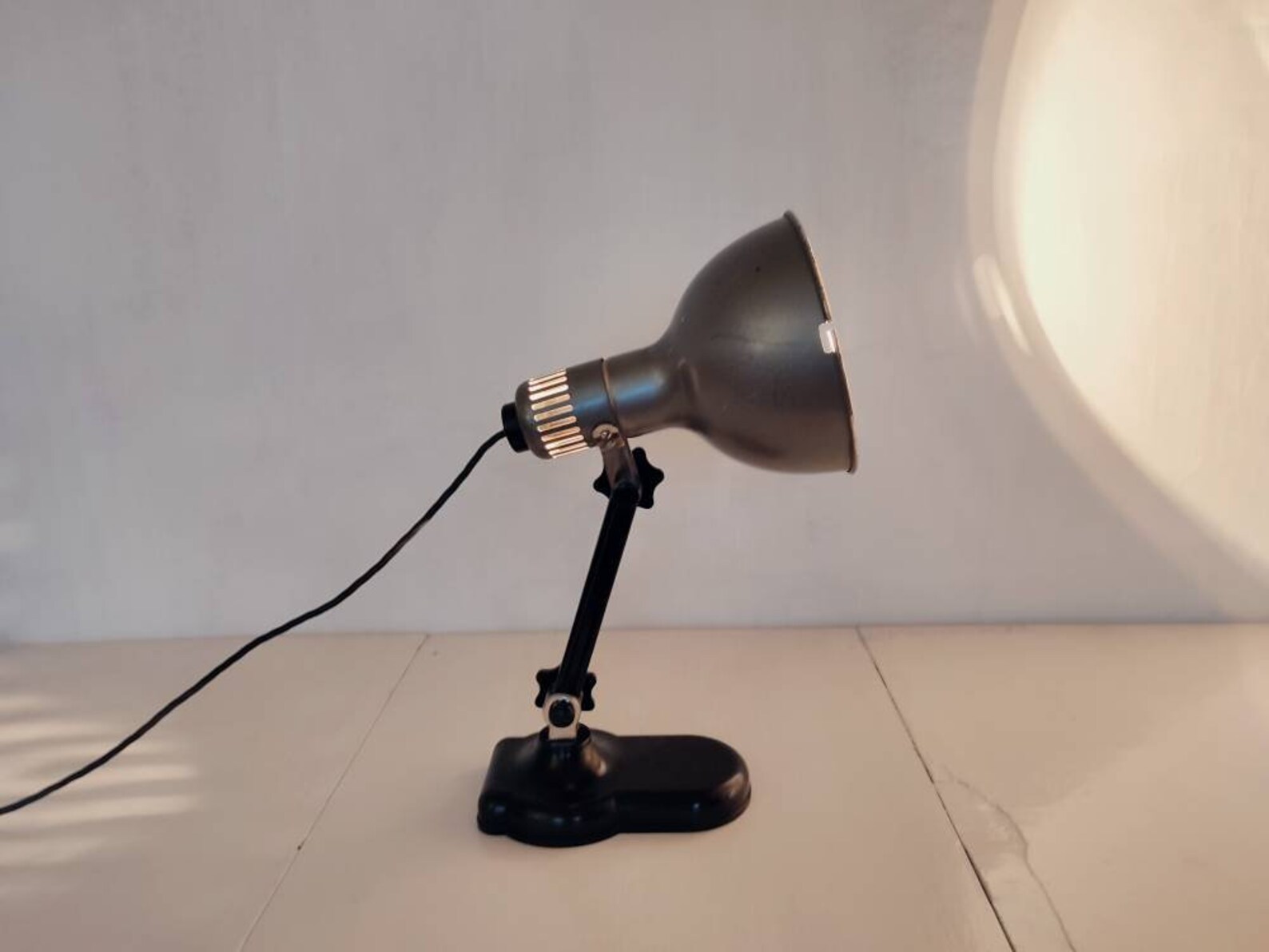 Large Soviet Table Lamp Chrome and Black Carbolite / Soviet Industrial ...