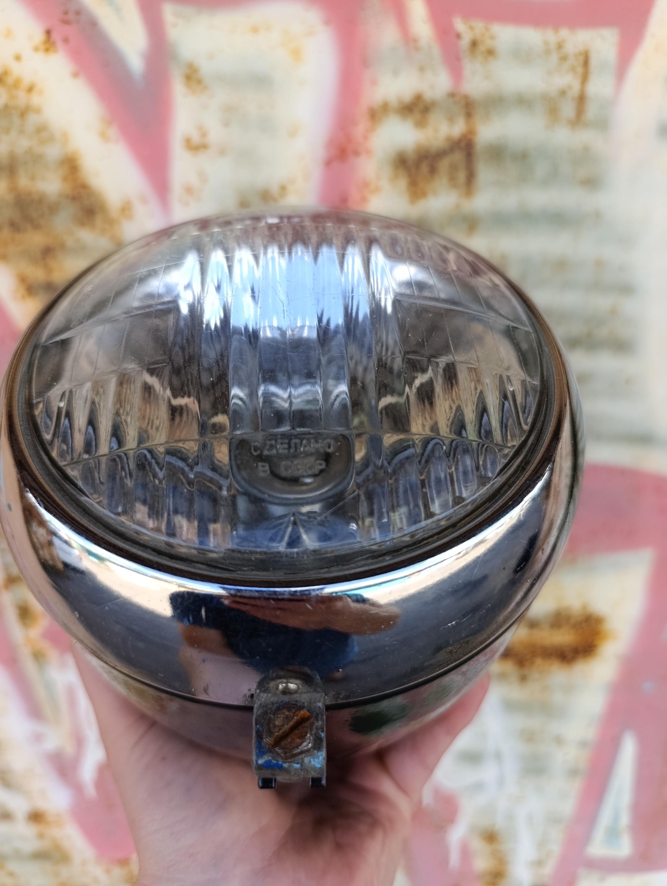 Vintage Headlight With Speedometer and Ignition Key, Rare Old ...