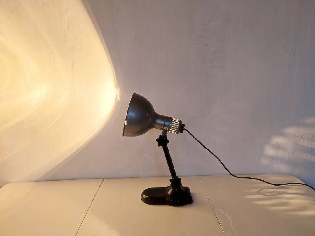 Large Soviet Table Lamp Chrome and Black Carbolite / Soviet Industrial ...