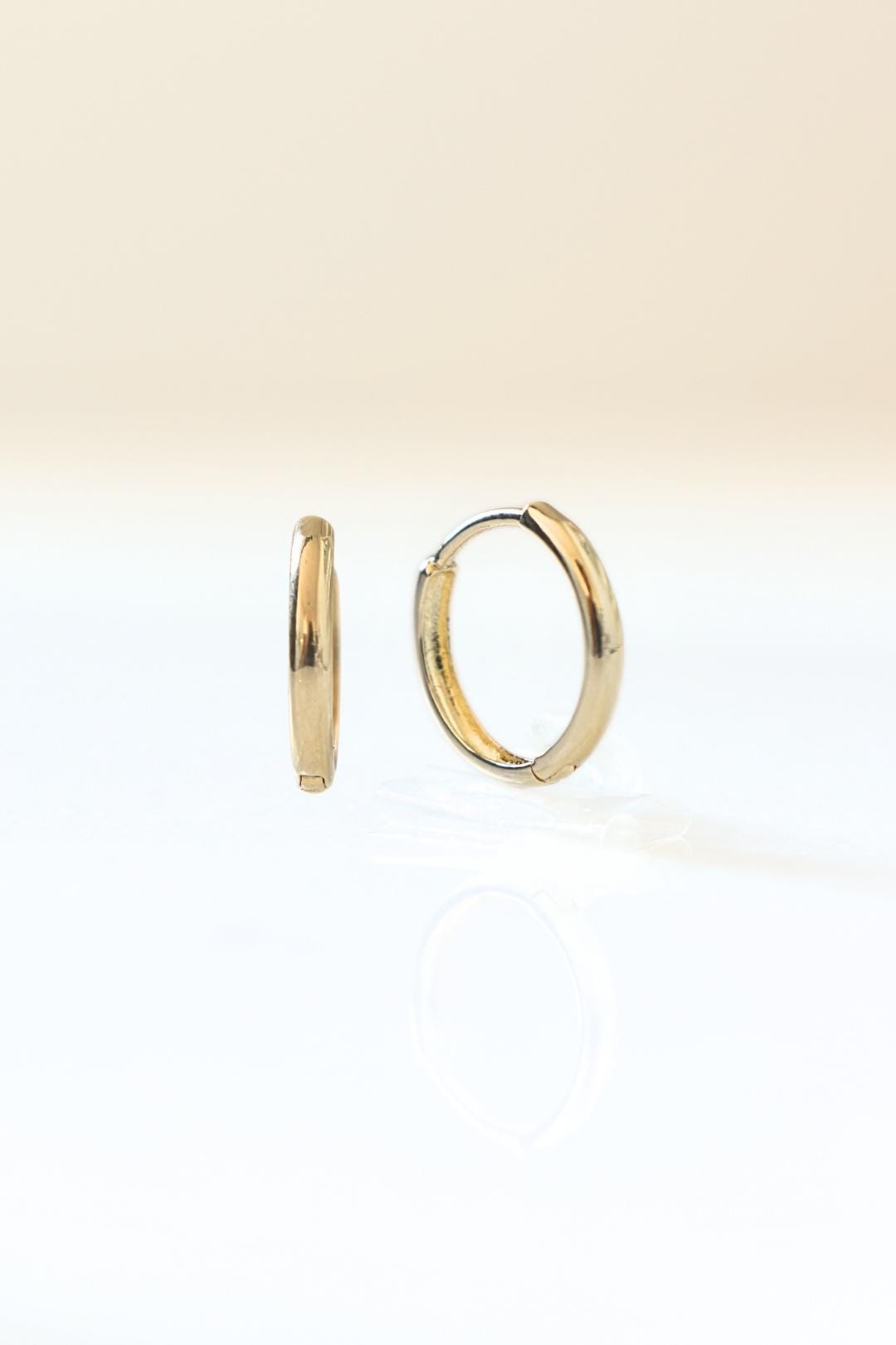 14K Solid Gold Hoop Earrings: Live-in, Waterproof, Tarnish-resistant ...