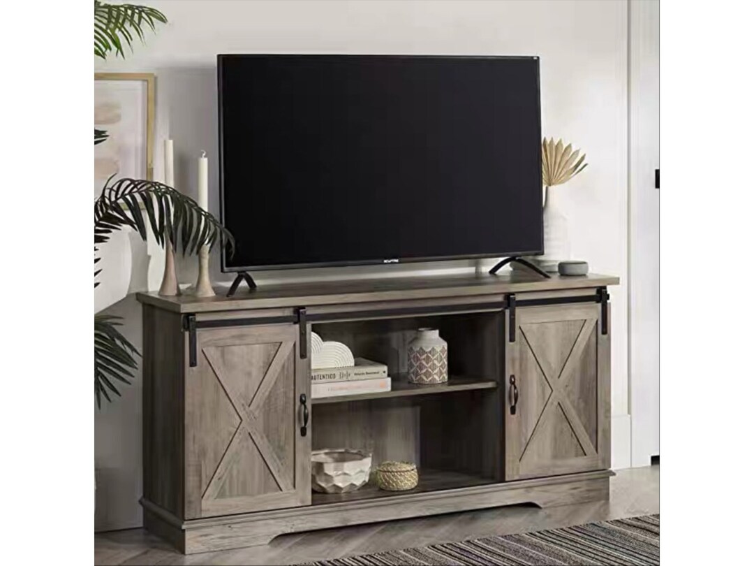 Retro Living Room Barn Door Slide Wood TV Cabinetfits Tvs up - Etsy