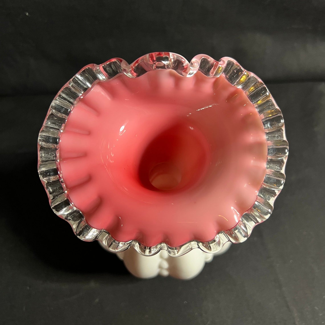 Vintage Fenton Beaded Melon Tulip Peach Crest W/ Silver Lining - Etsy