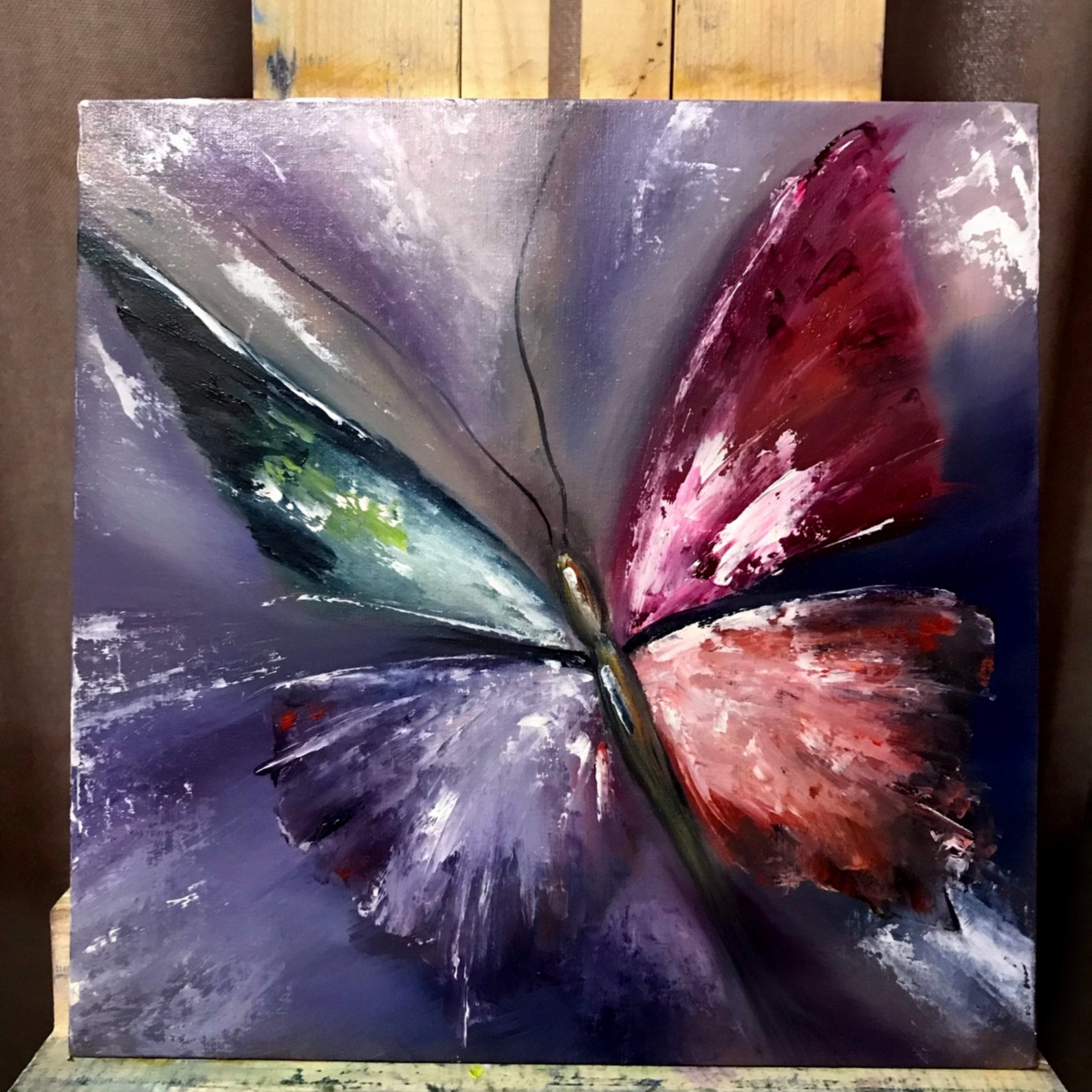 Papillon coloré Peinture Original Insecte Art Petit Tableau | Etsy