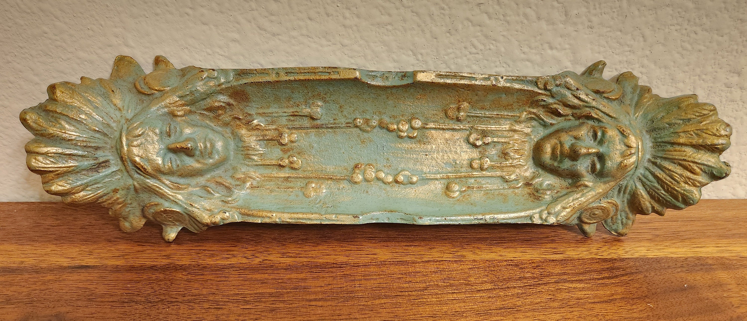 Antique Cast Iron Native American Indian Tray - Etsy
