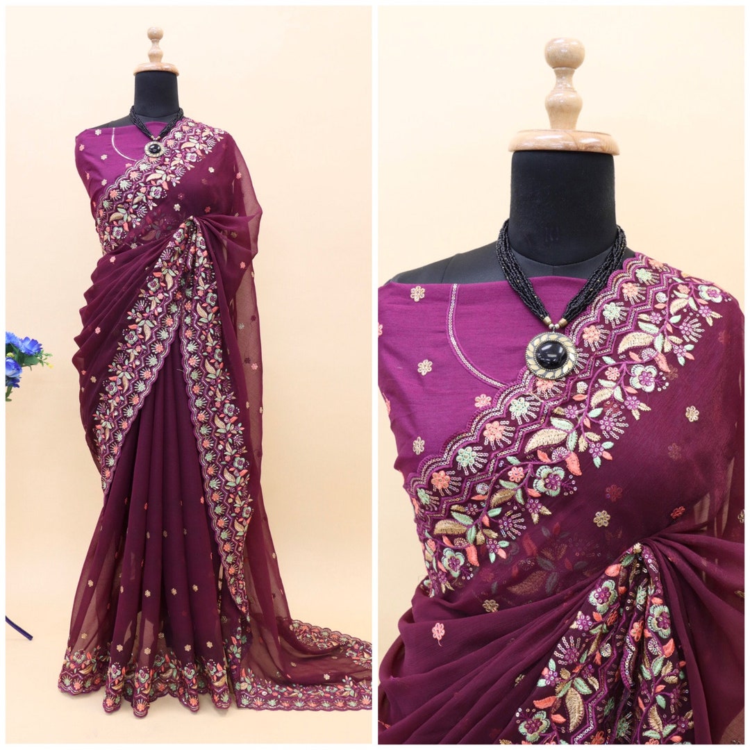 Ready to Wear Wrap in A Minute Full Stitch Pleated Saree Paired With ...