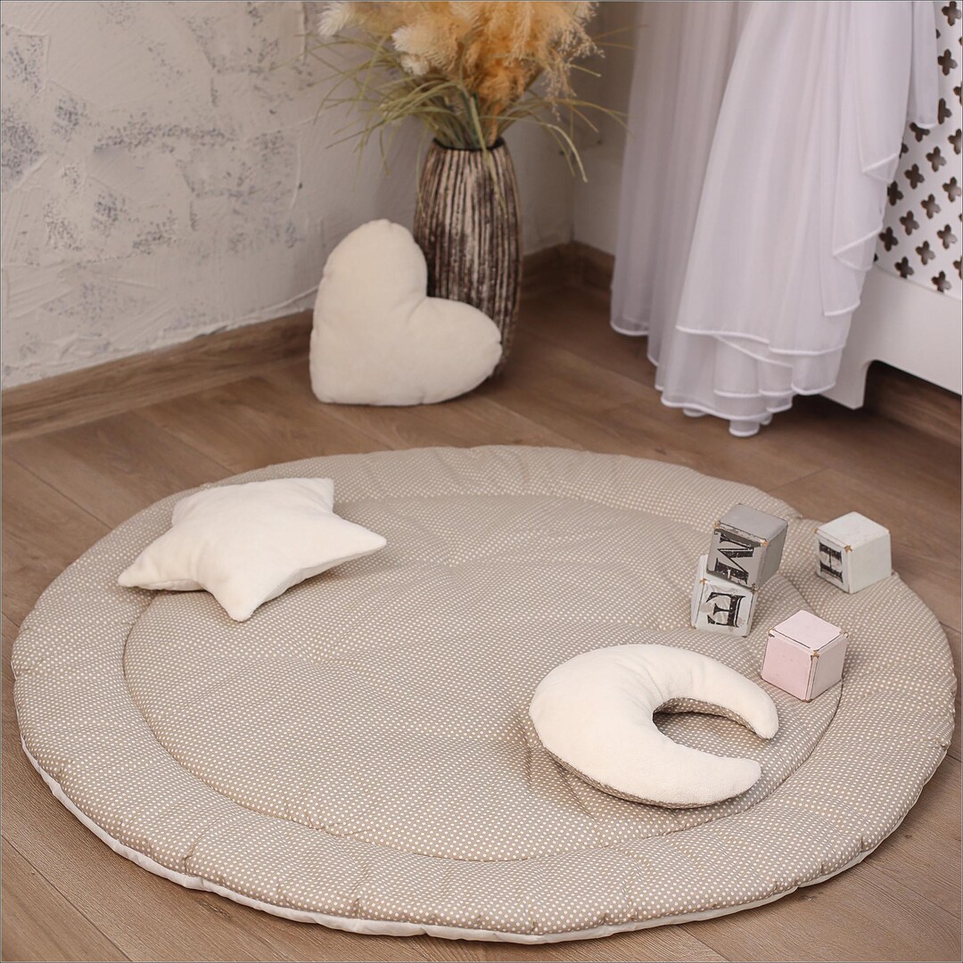 Round Baby Playmat, Tummy Time Playmat, Gender Neutral, Softly Padded ...