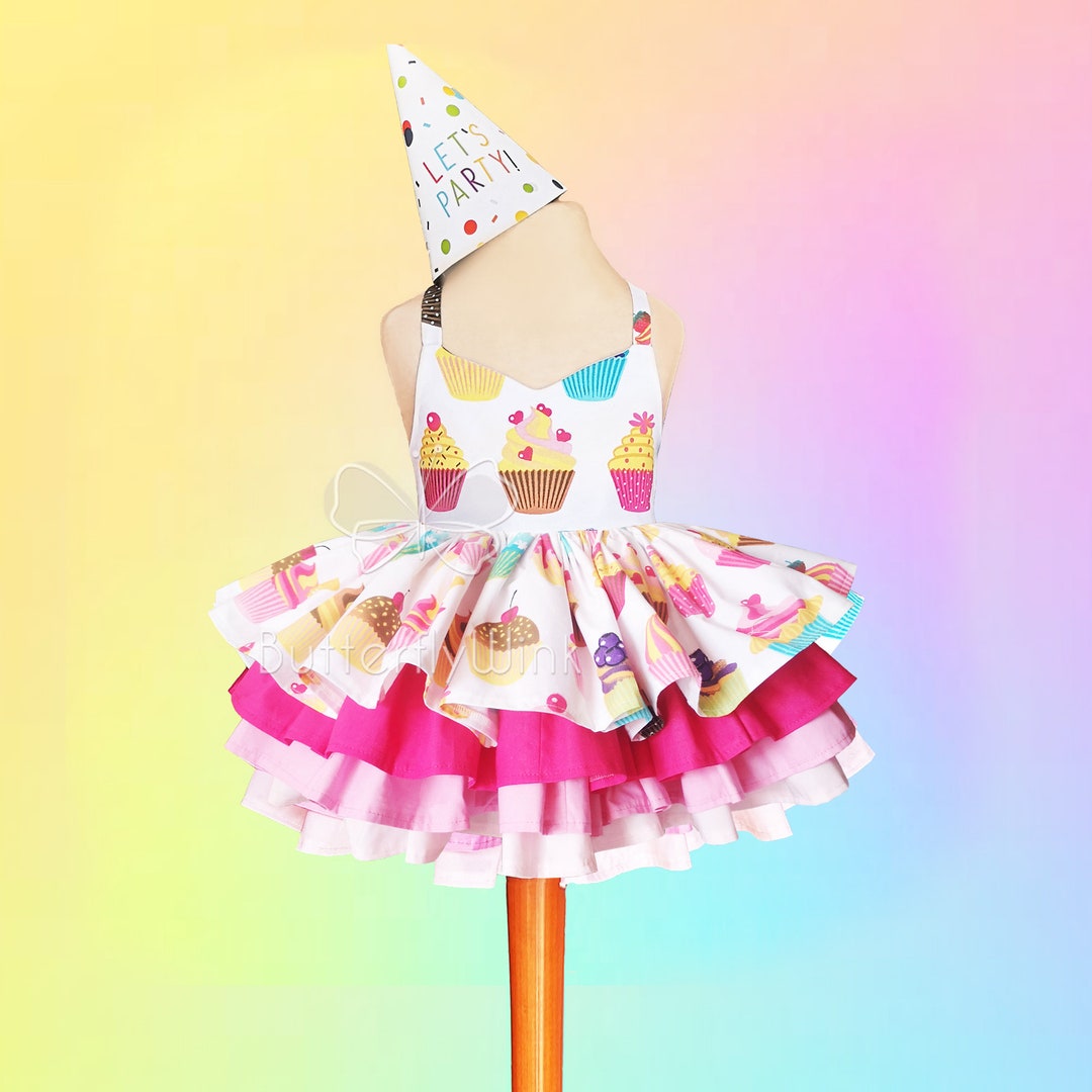 Rainbow Dress, Summer Party Dress for Girl, Cupcake Dress, Rainbow ...