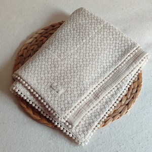 Beige Lace Blanket, Gender Neutral Beige Baby Blanket, Gift for Baby ...
