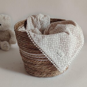 Beige Lace Blanket, Gender Neutral Beige Baby Blanket, Gift for Baby ...
