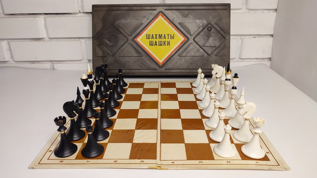 Olympic Soviet Chess Set With Checkers Russian Vintage USSR Plastic ...