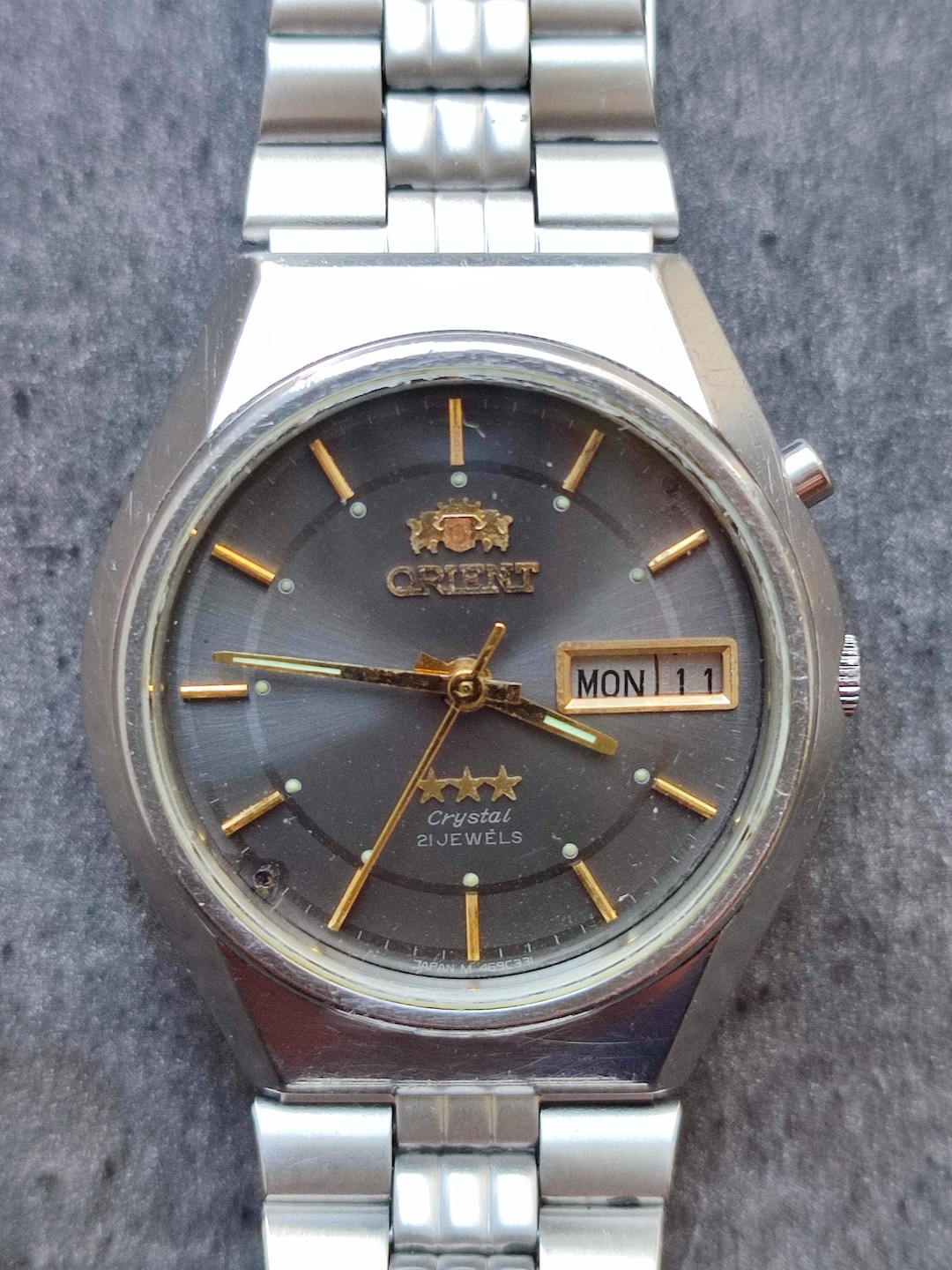 1980's ORIENT 3 Star Men's Watch Vintage Japanese Mechanical Automatic ...