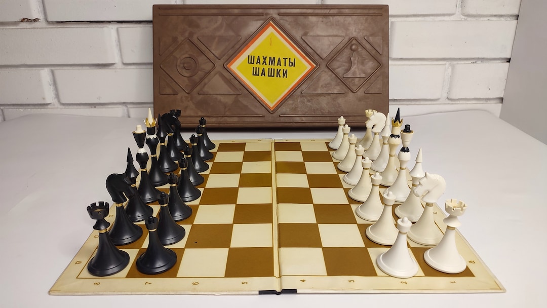 Olympic Soviet Chess Set With Checkers Russian Vintage USSR Plastic ...