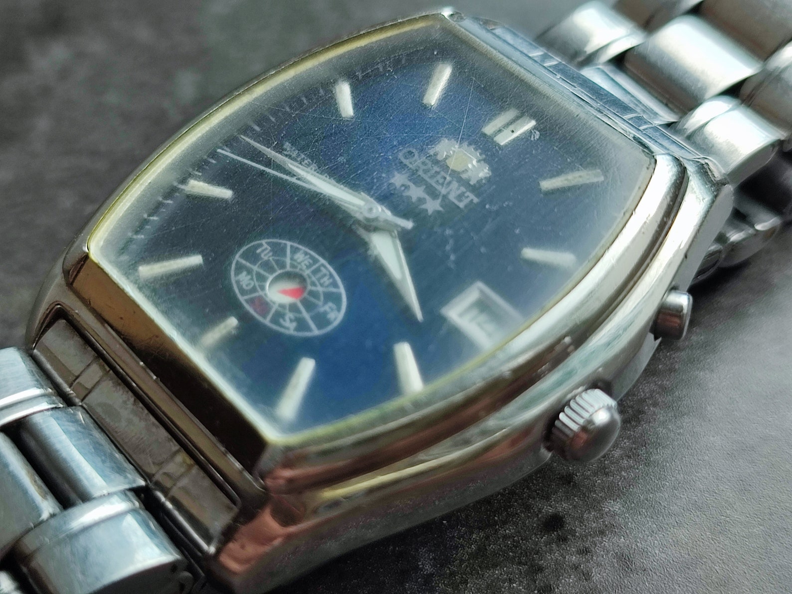 1980's ORIENT 3 Star Men's Watch Vintage Japanese Mechanical Automatic Wrist Watch 50m SERVICED ...