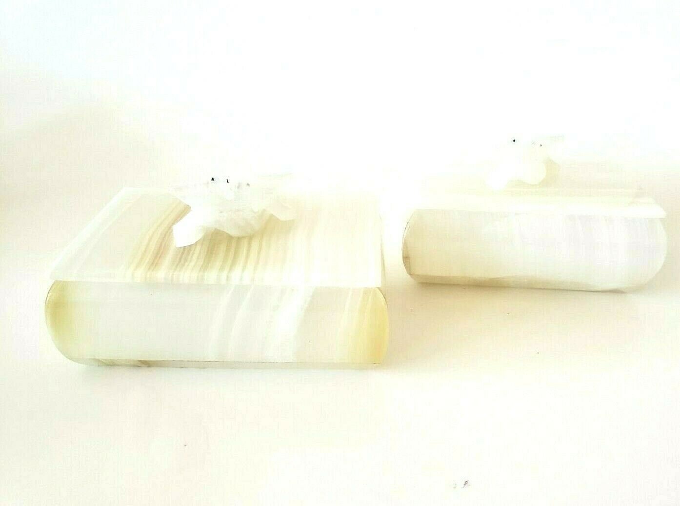 Vintage Alabaster Jewelry Boxes A Set of Two joyeria - Etsy