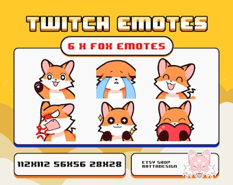 Cute Fox Twitch Emotes - Etsy