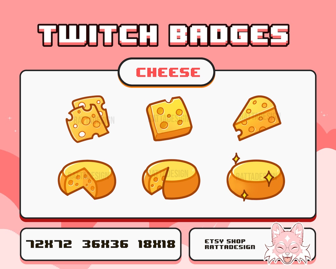 Cheese Sub Badges for Twitch - Etsy