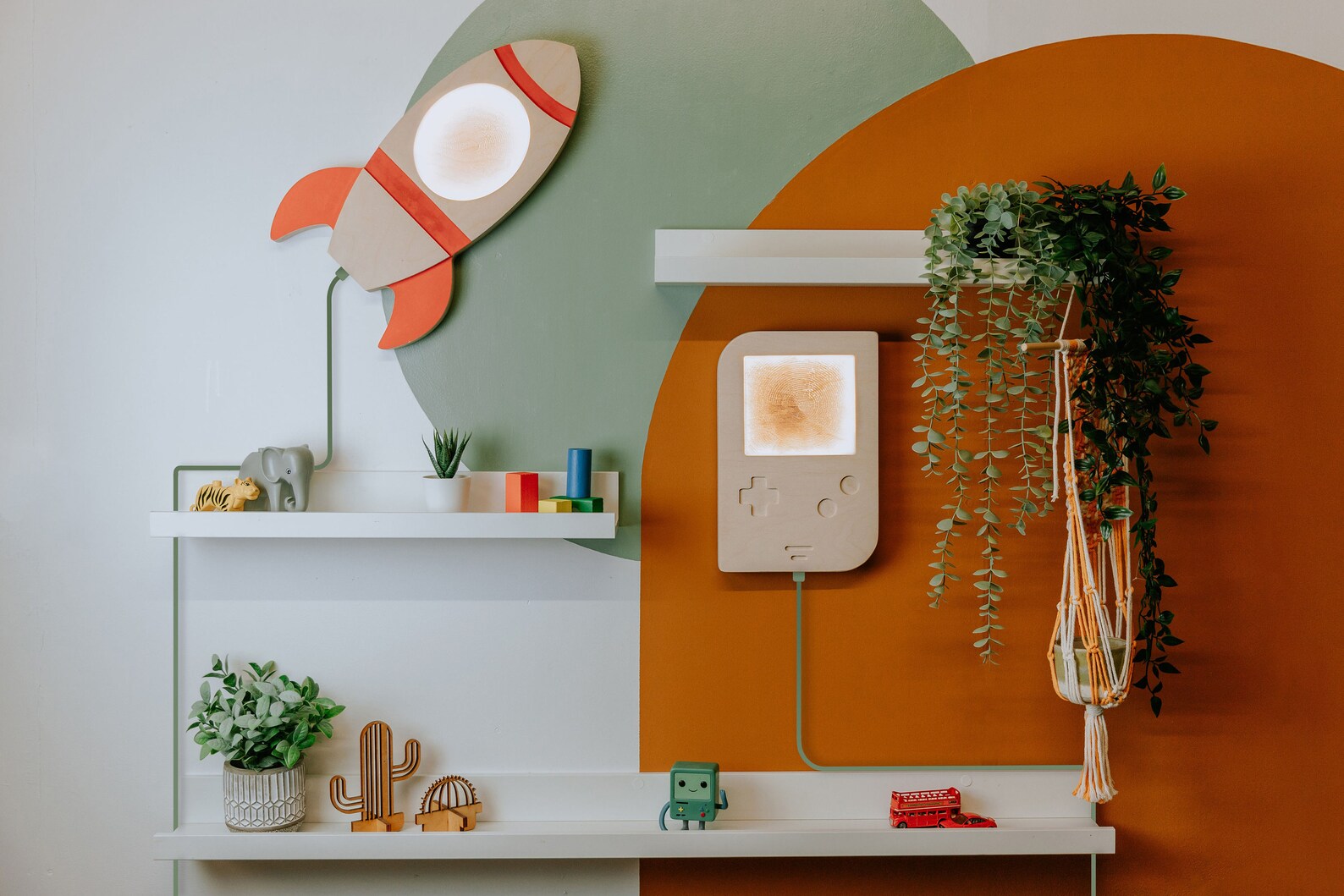 Rocket Wall Light, Wooden Wall Light, Kids Room Decor, Baby Room Night ...