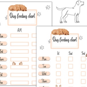 Dog Feeding Tracker Printable Feeding Chart monthly - Etsy