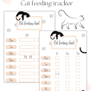 Printable Cat Feeding Chart - Etsy