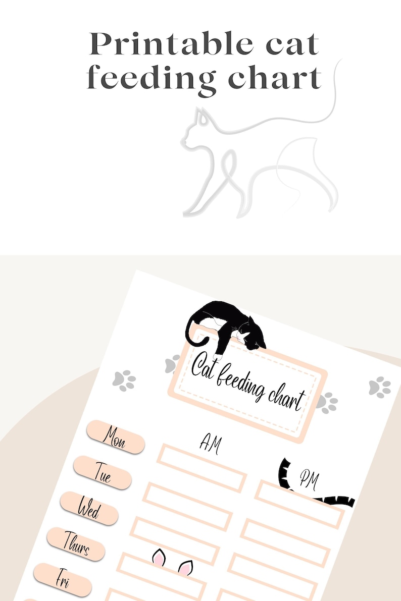 Printable Cat Feeding Chart - Etsy