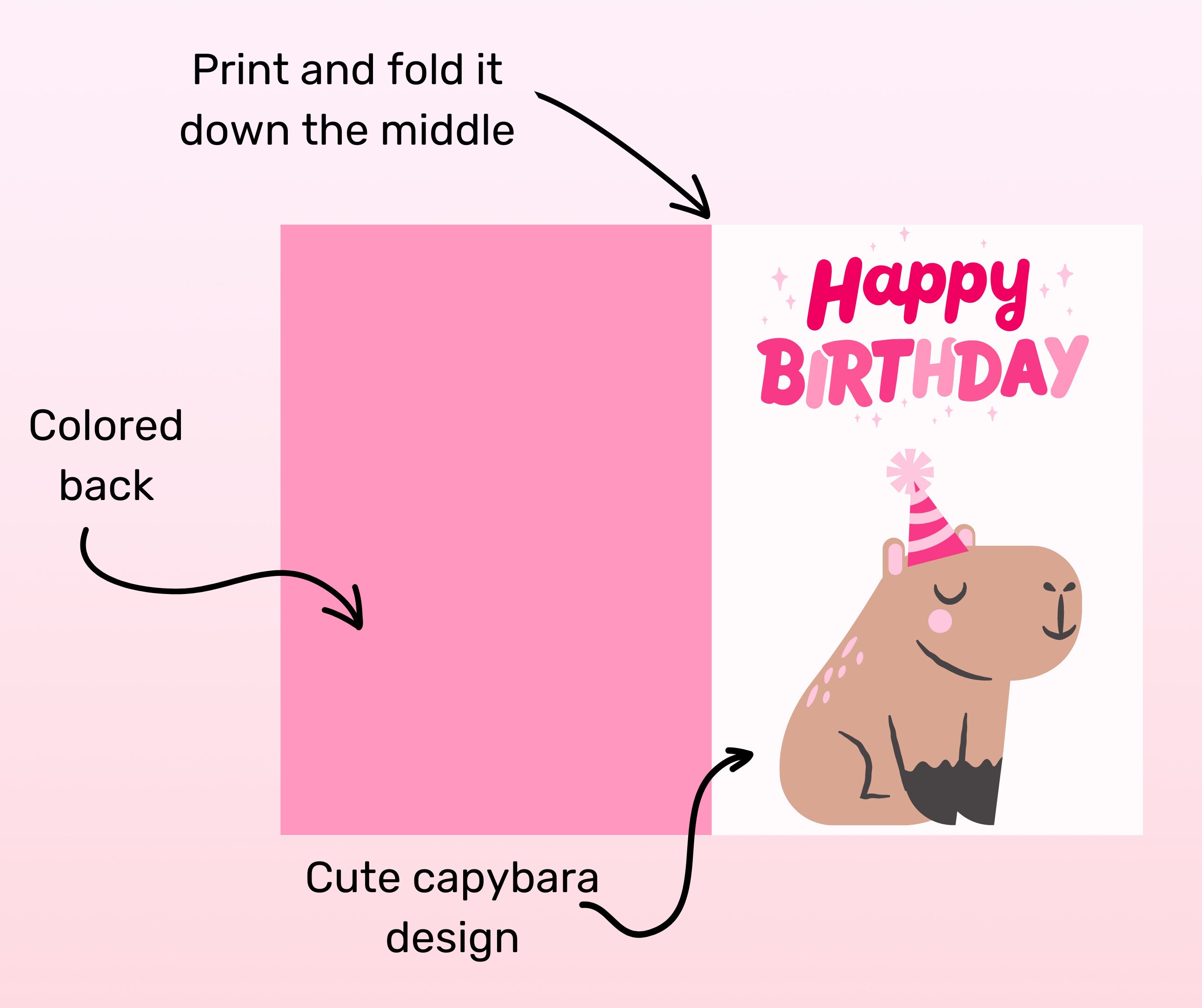 Capybara Birthday Card | Printable Birthday Card | Capybara - Etsy
