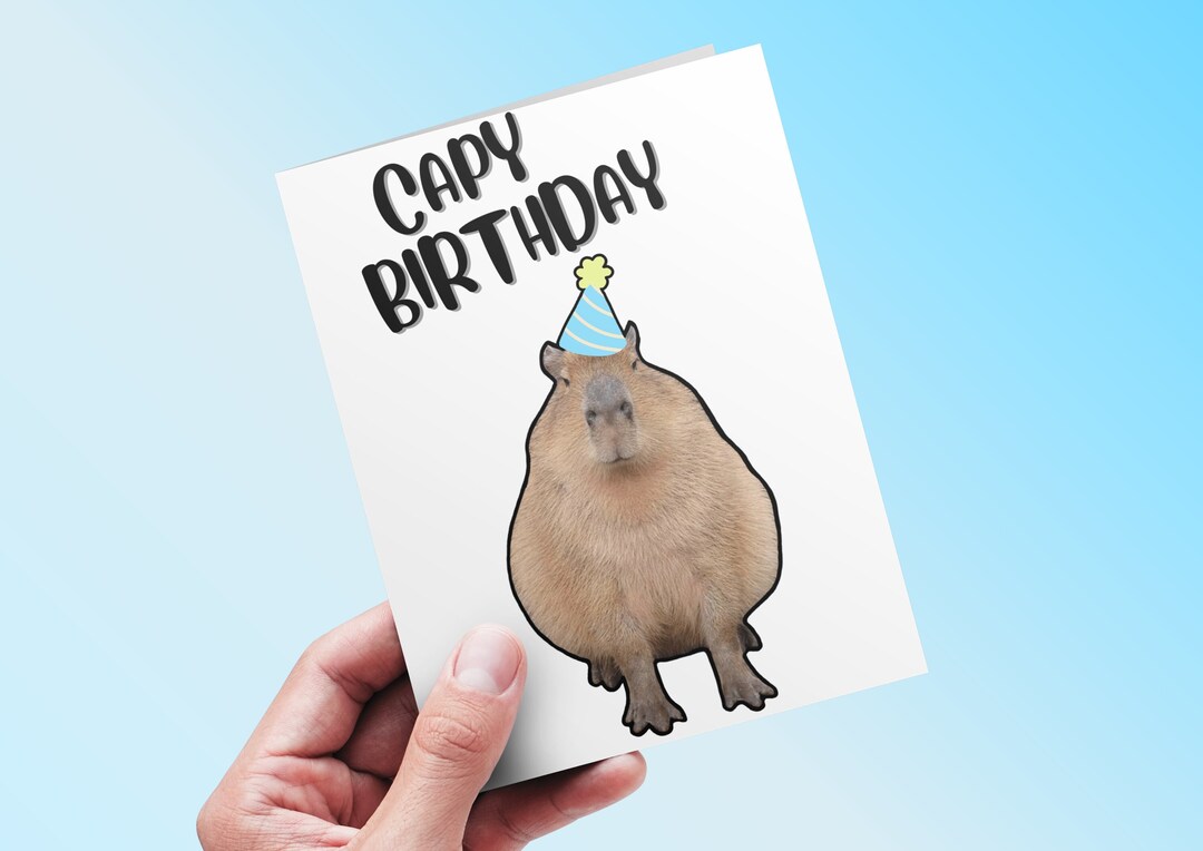 Capybara Birthday Card Printable - Etsy