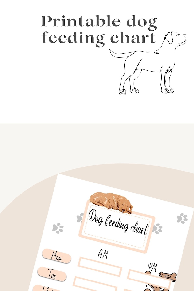Printable Dog Feeding Chart - Etsy
