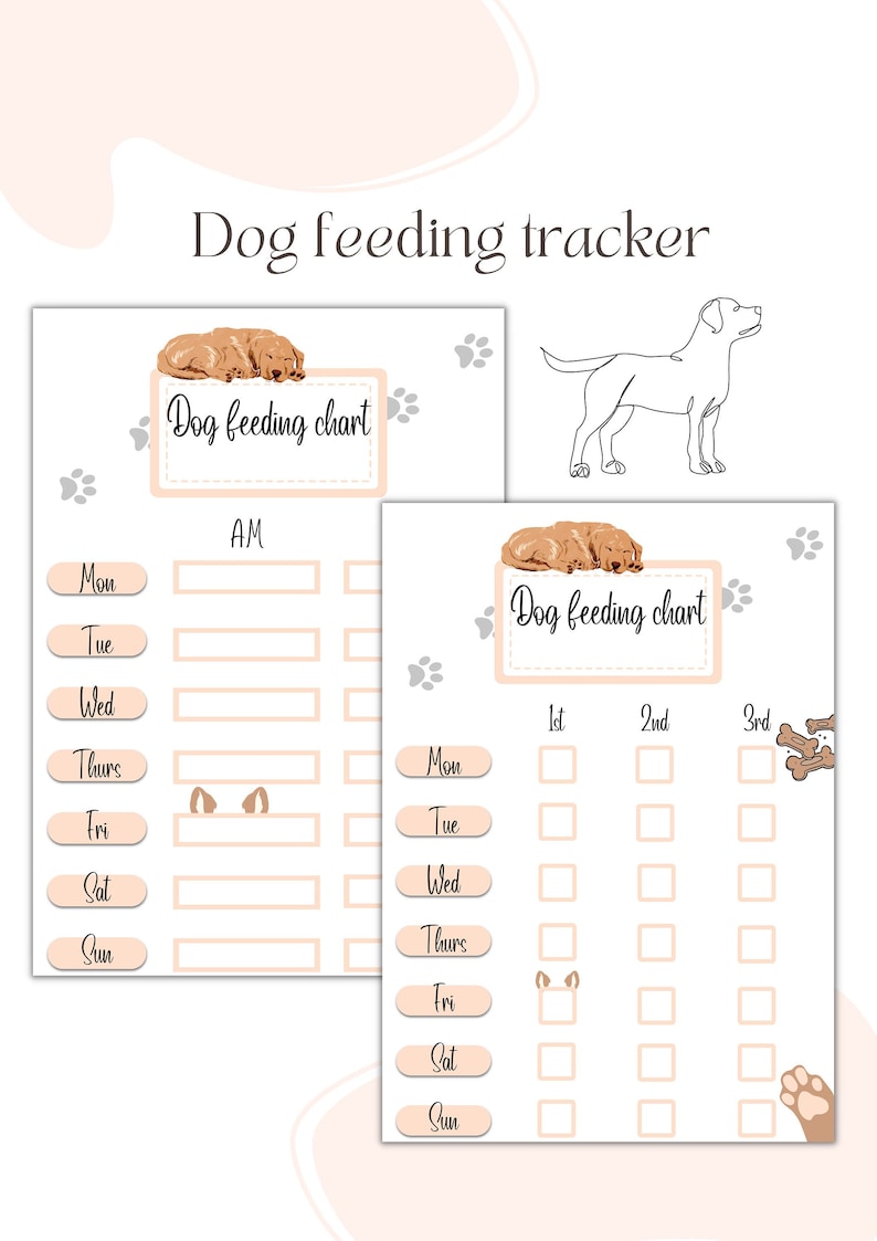 Printable Dog Feeding Chart - Etsy