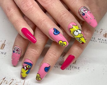 The Simpsons Nails - Etsy