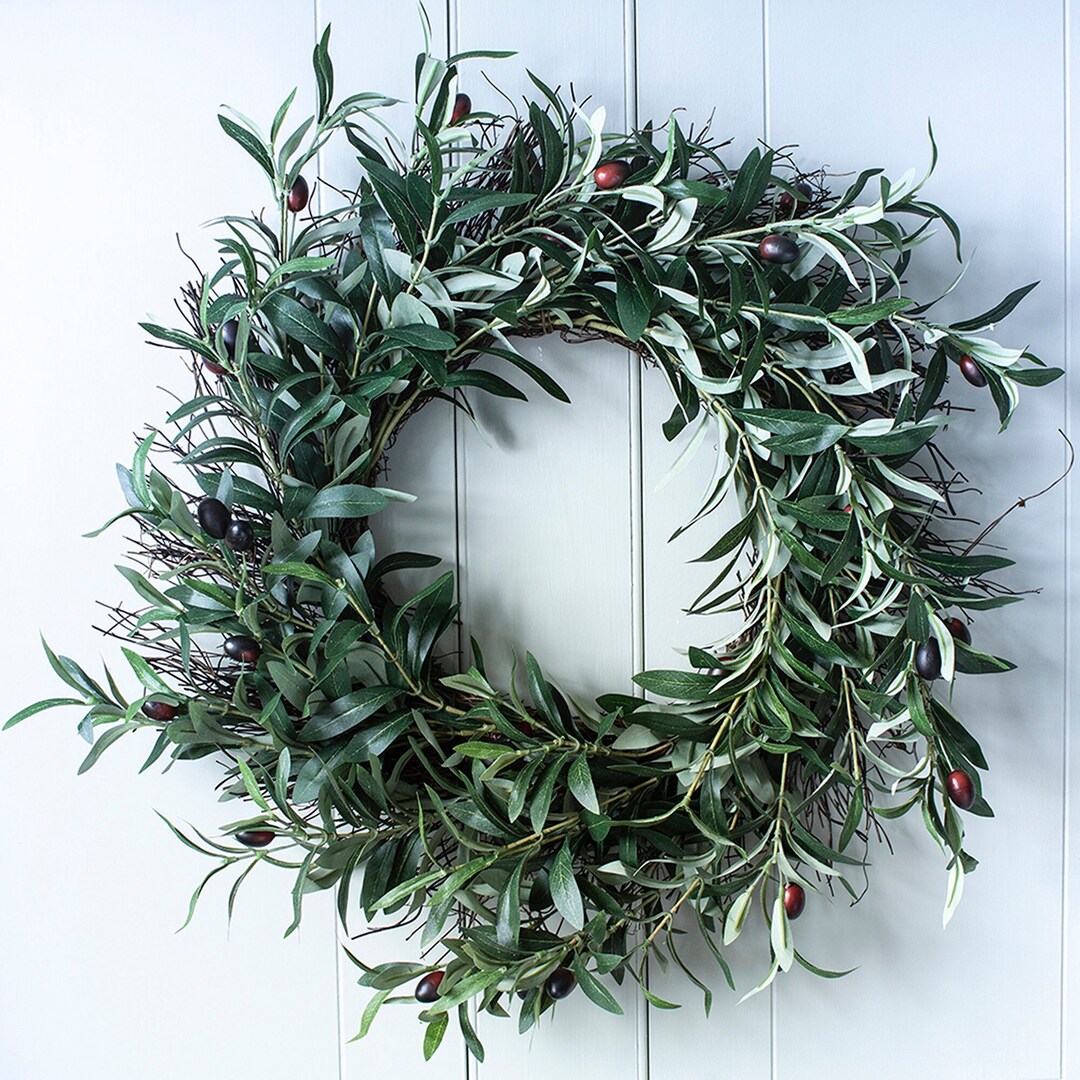All Year Round Wreath, Olive Branch Wreath, Front Door Wreath ...