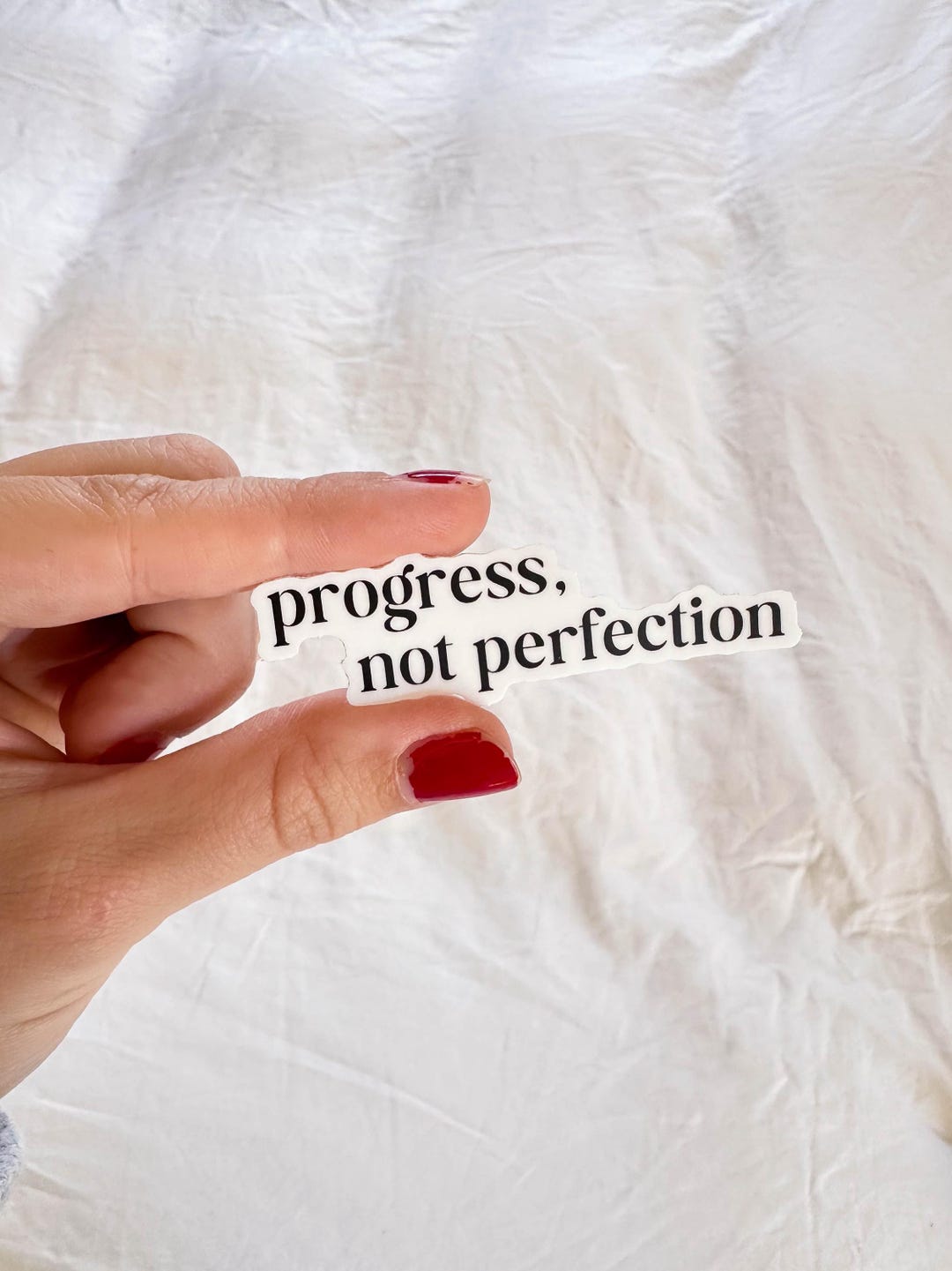 Progress, Not Perfection Sticker, Encouraging Sticker | Waterproof ...