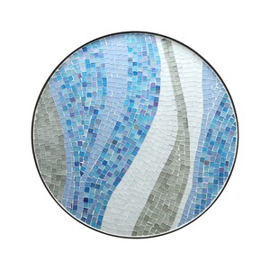 Handmade Blue Glass Mosaic Unique Round Table for Living Room Decor ...