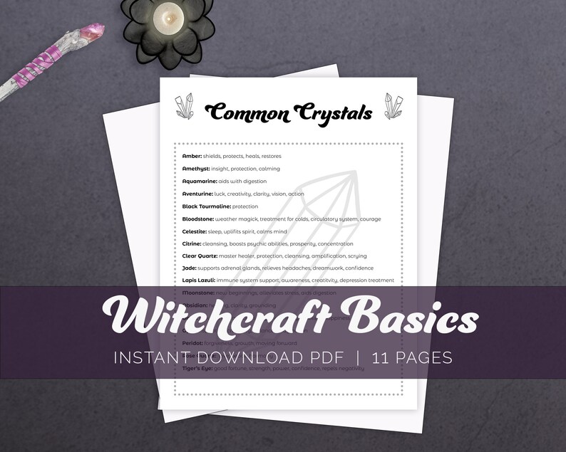 Witchcraft Basics Printable Pages, 11 Pages, Witchcraft Bundle, Grimoire Printables, Book of ...