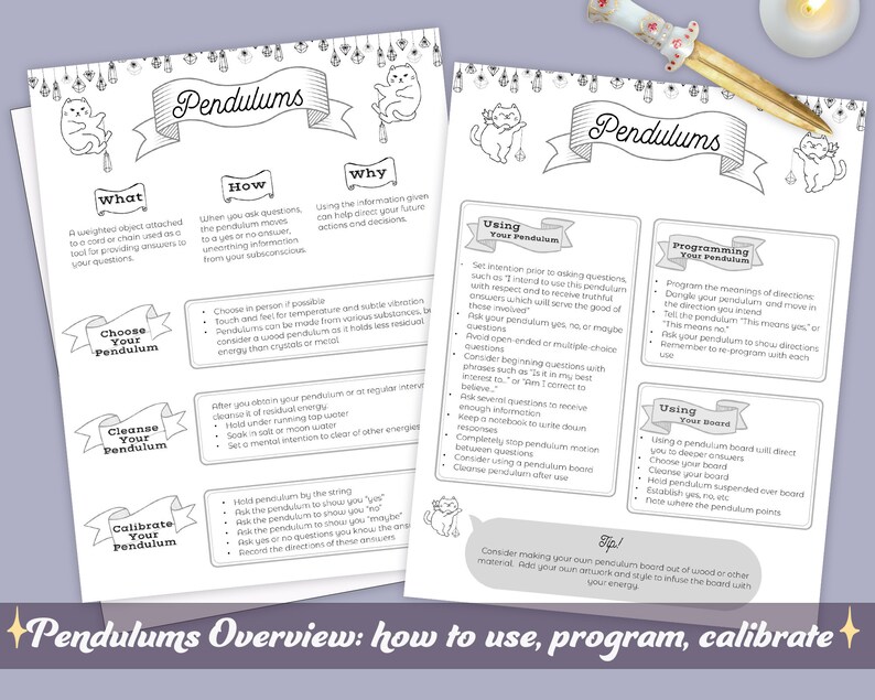 Pendulums Bundle, Pendulum Printable Pages, How to Use Pendulums ...