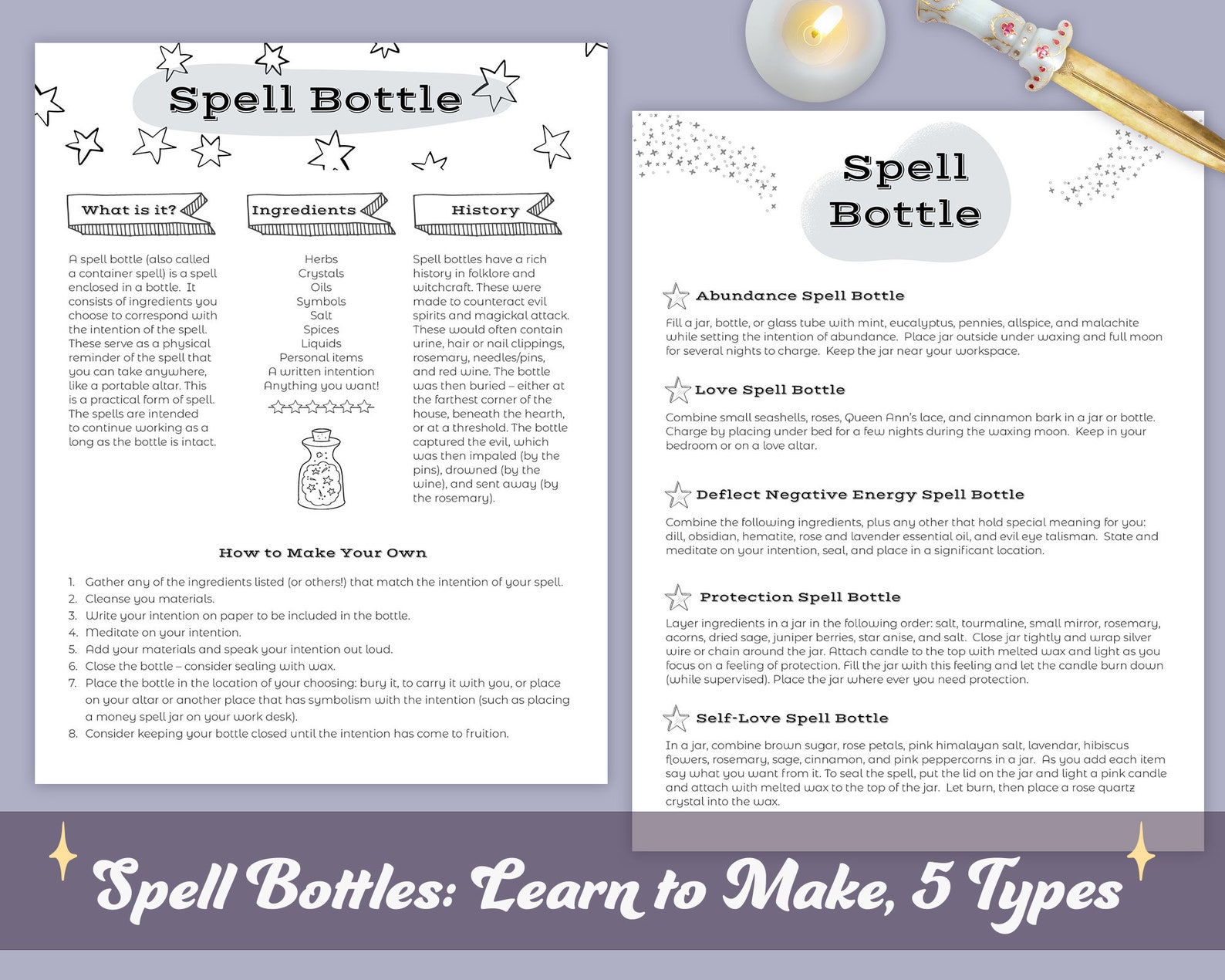 Witchcraft Spells Guide, Learn Spells, Spells Printable Pages, Grimoire ...