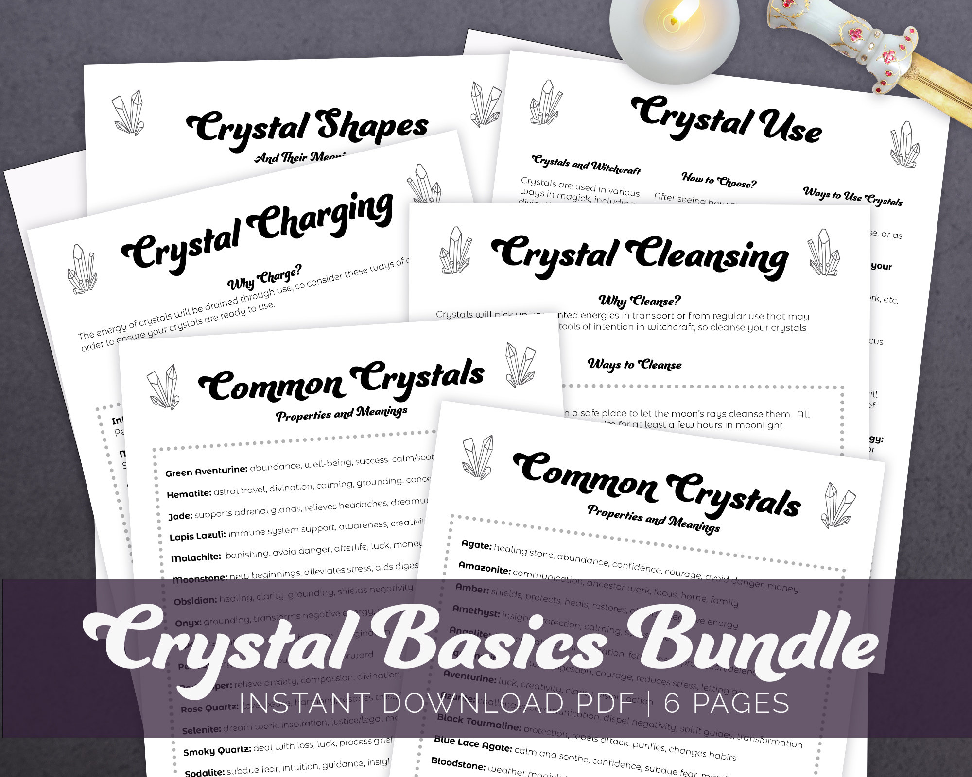 Crystal Basics Bundle, Beginner Crystals, Learn Crystals, Crystal Magic ...
