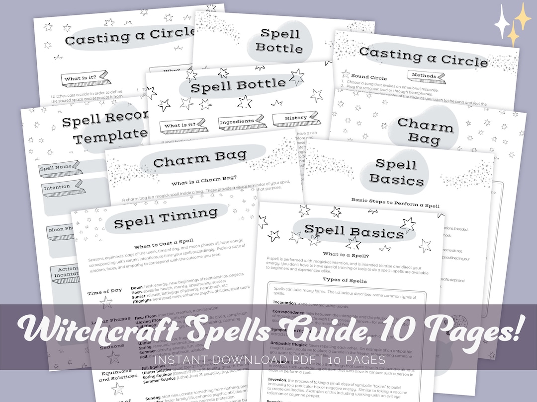 Witchcraft Spells Guide, Learn Spells, Spells Printable Pages, Grimoire ...