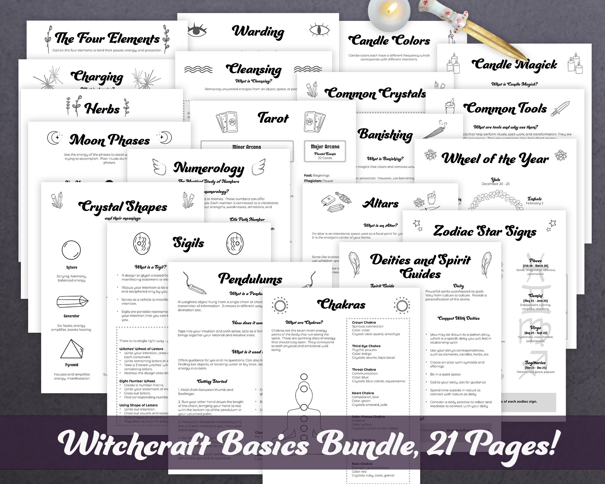 Witchcraft Basics Printable Pages, Beginner Witch, Grimoire Printables ...