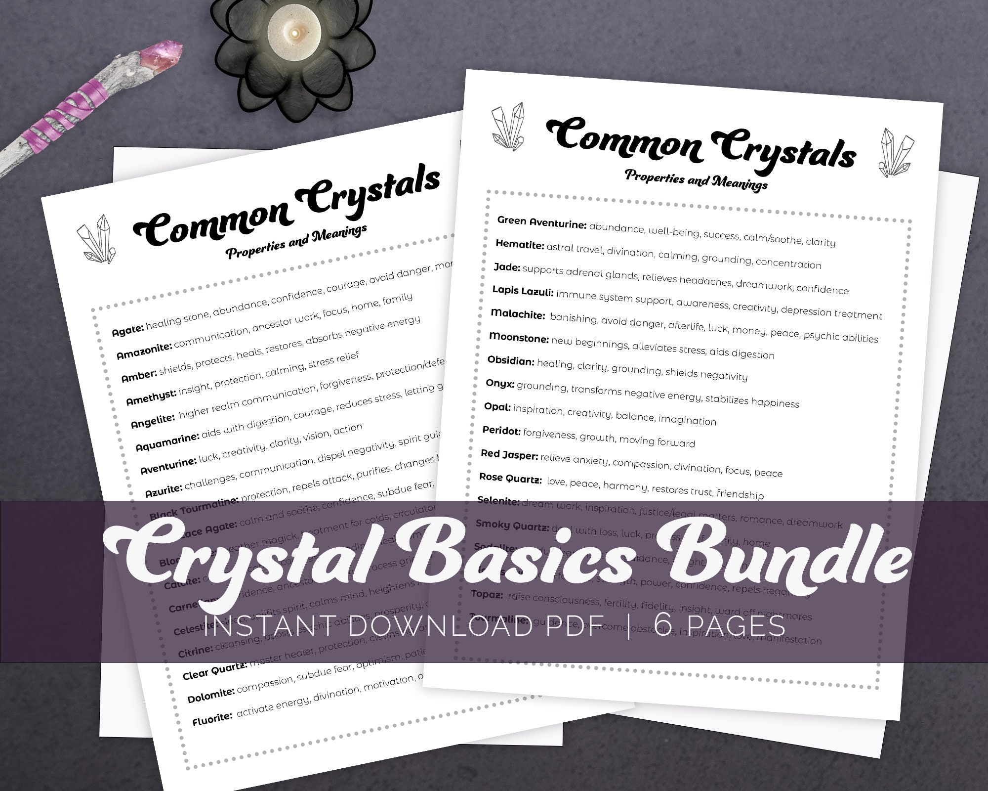 Crystal Basics Bundle, Beginner Crystals, Learn Crystals, Crystal Magic ...