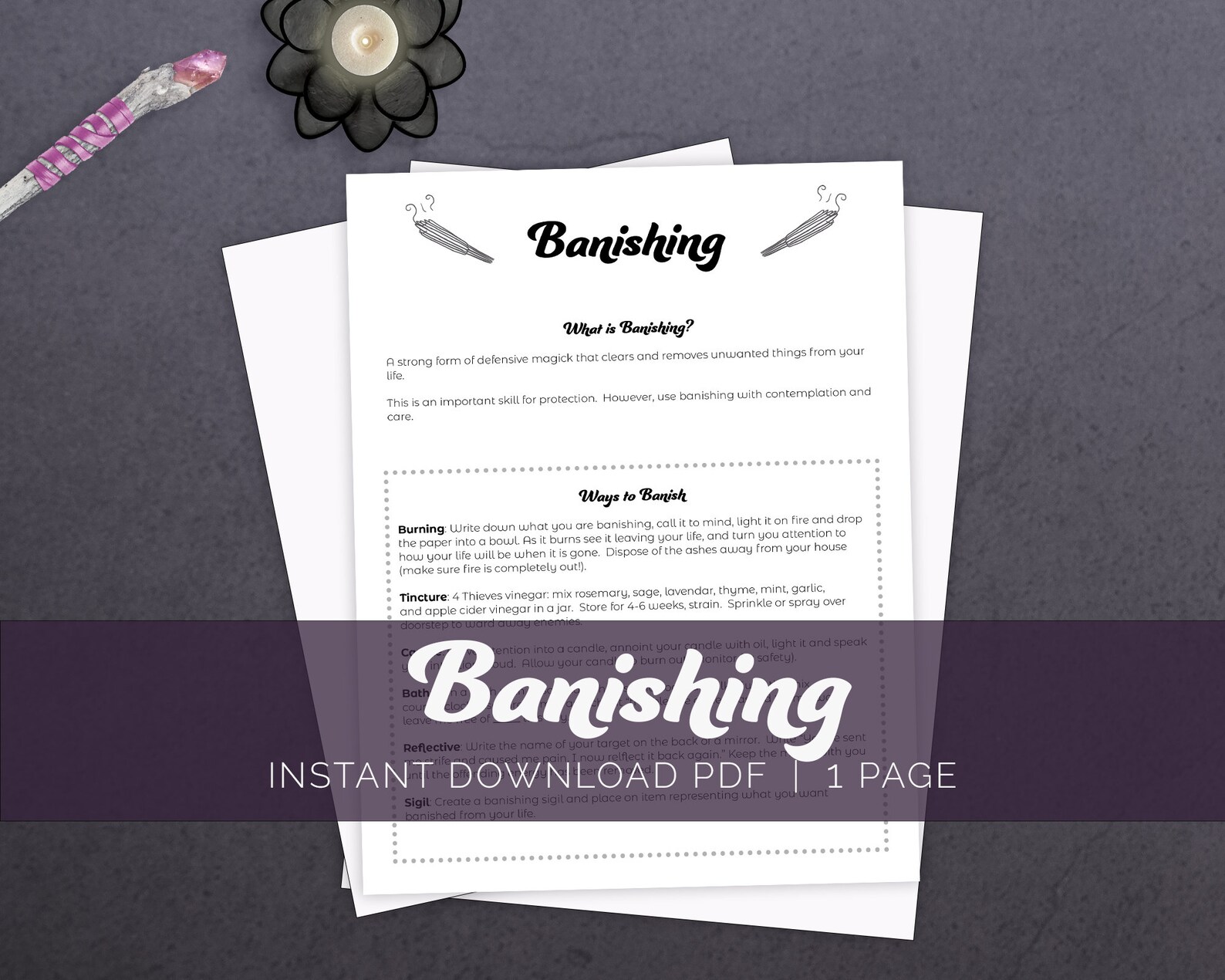 Banishing Printable Page, Witchcraft Basics, Grimoire Printables, Book ...