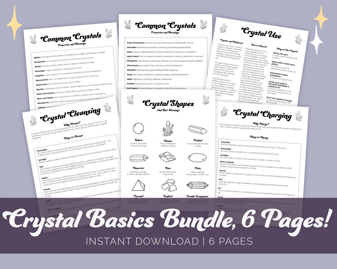 Crystal Basics Bundle, Beginner Crystals, Learn Crystals, Crystal Magic ...