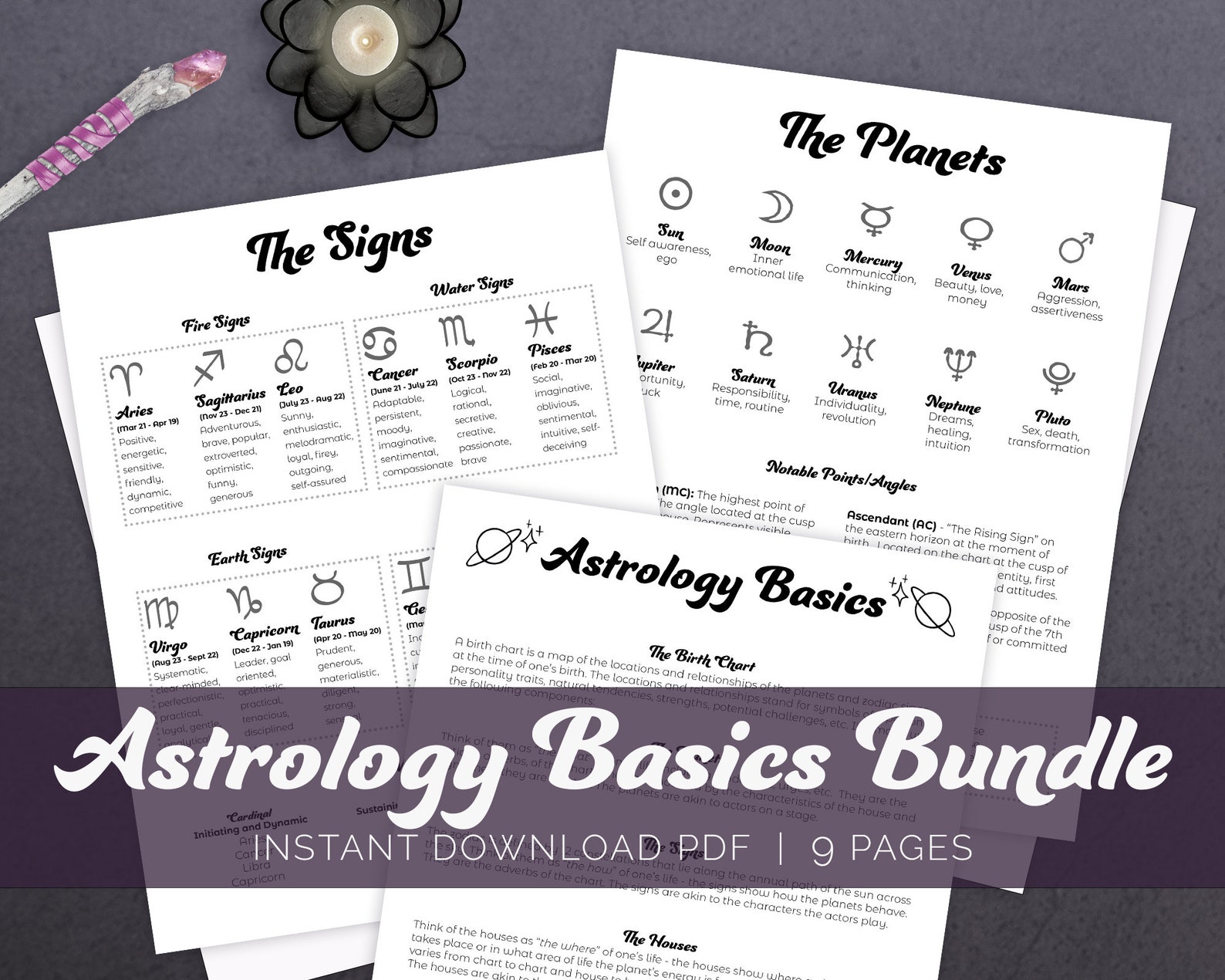 Astrology Basics Bundle, Beginner Astrology, Learn Astrology, Beginner ...