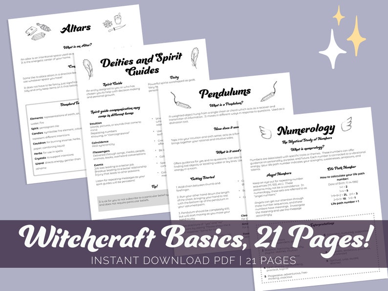 Witchcraft Basics Printable Pages, Beginner Witch, Grimoire Printables ...