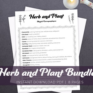 Herb and Plant Bundle, Herb Magic, Herbal Magic, Herb Witchcraft ...