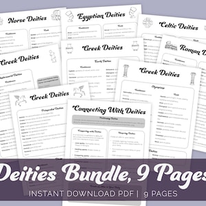 Deities Printable Pages, Witchcraft Gods and Goddesses, Grimoire ...